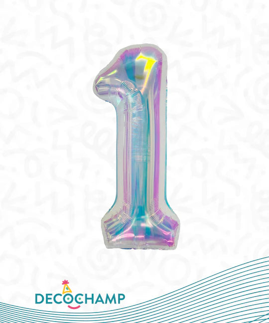 Deco Number 1 Iridescent 322483 - 34 in – Funny Balloons California
